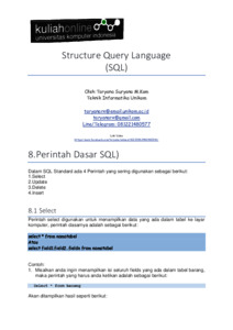 Pertemuan 9 Perintah Dasar Sql - Repository